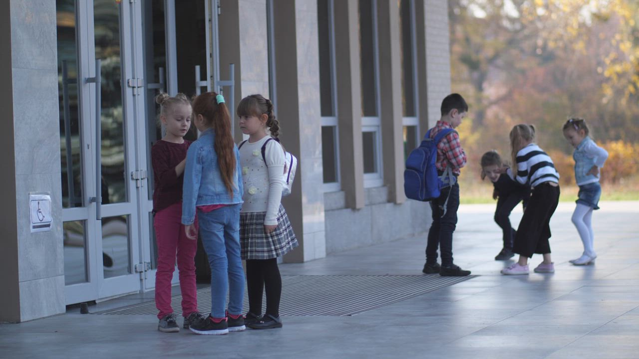 Young students waiting outside - Free Stock Video