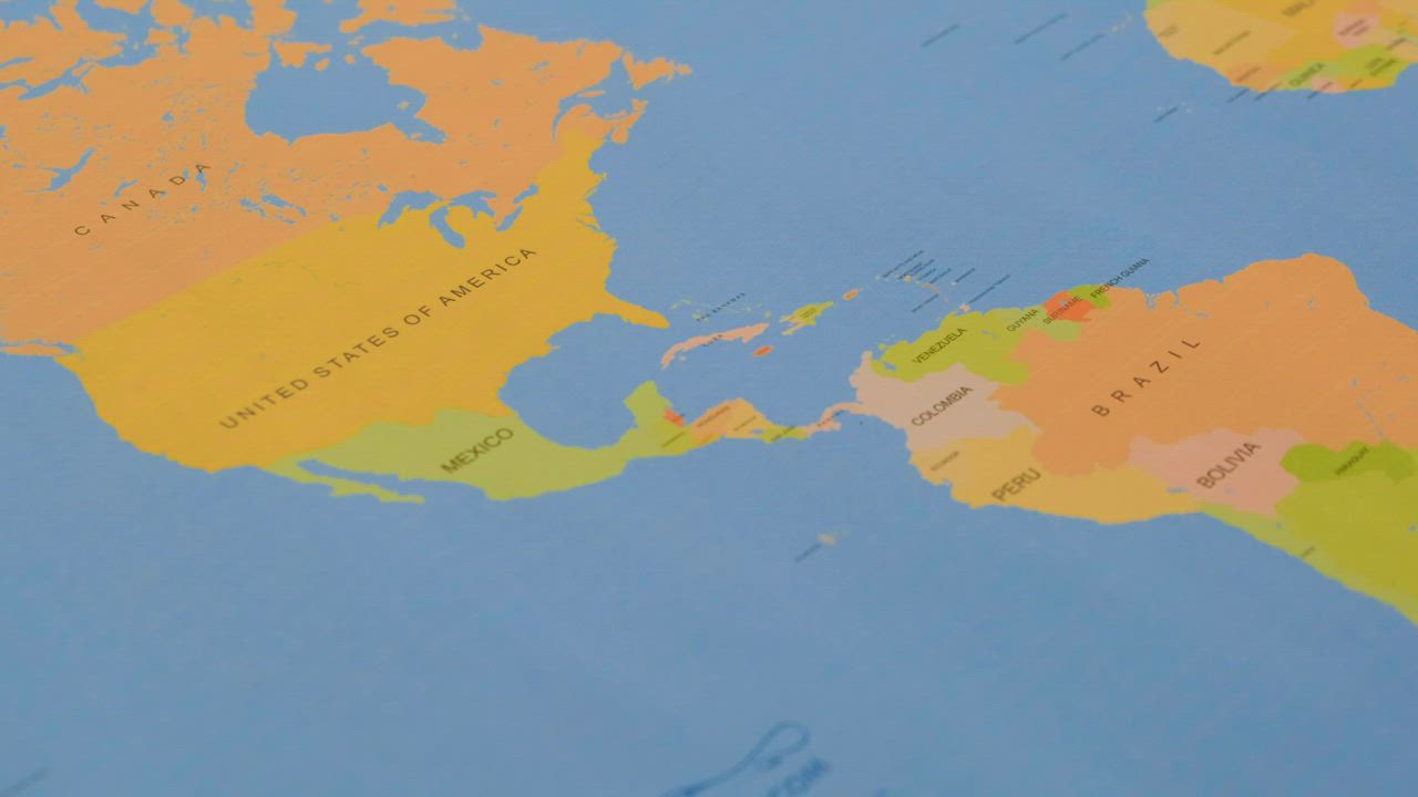 World map, pan shot - Free Stock Video