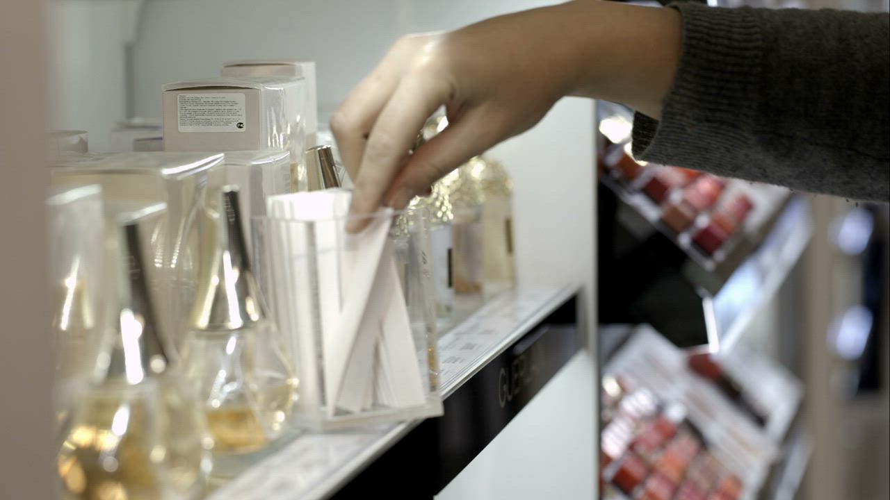 Testing perfumes - Free Stock Video
