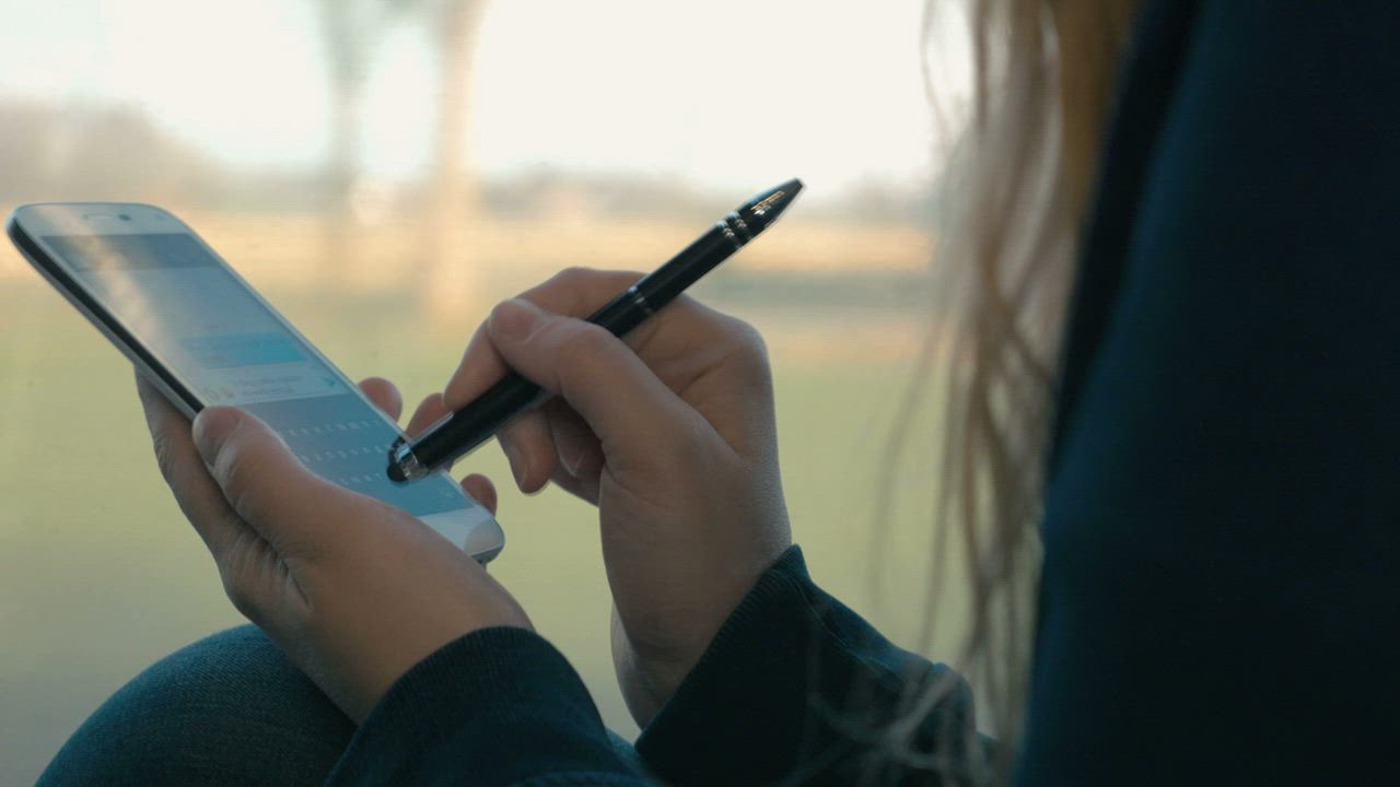 Texting while riding a train - Free Stock Video