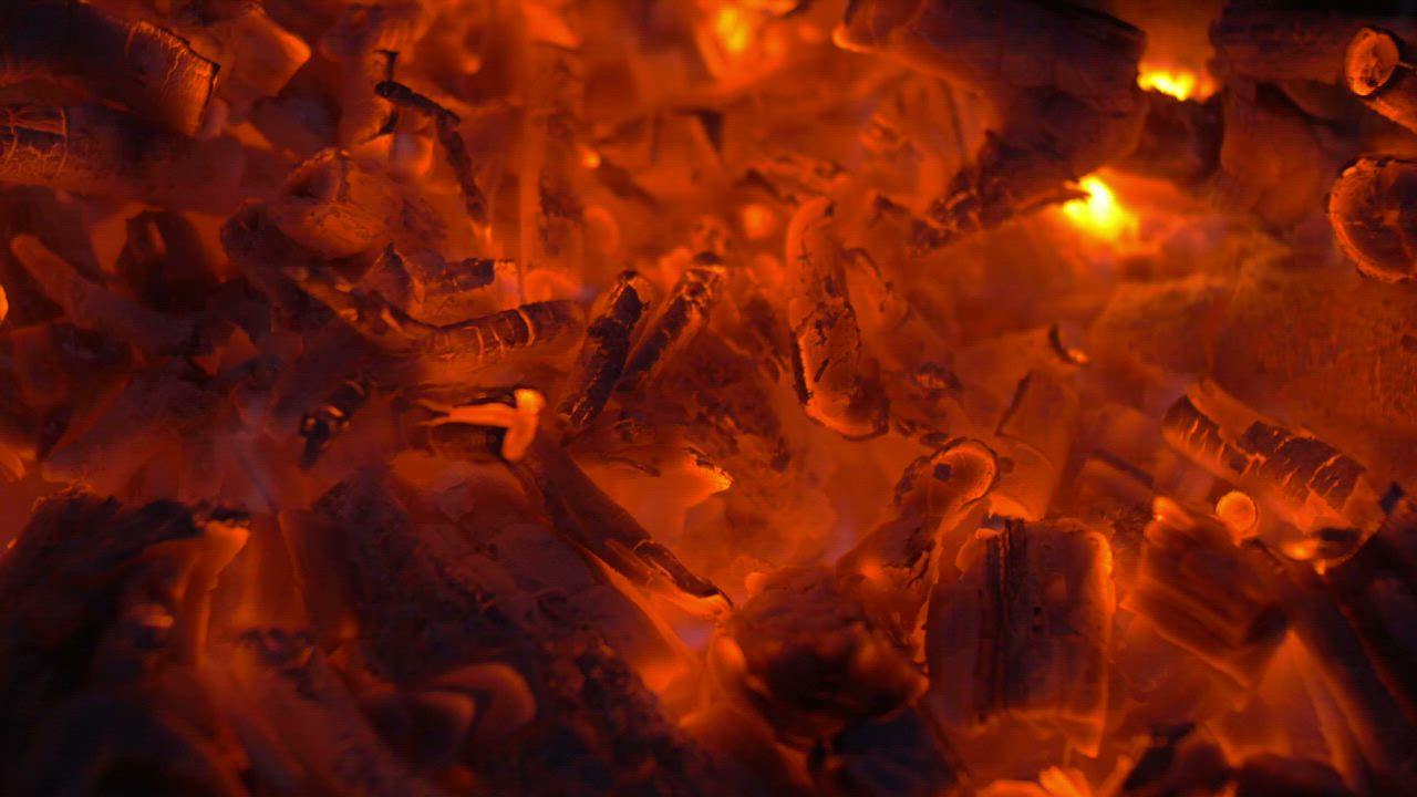 Hot coals for cooking - Free Stock Video