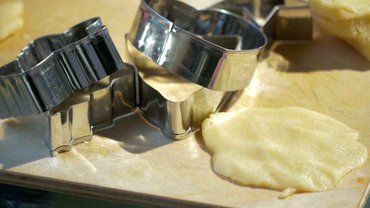 Cutting out pastry shapes - Free Stock Video