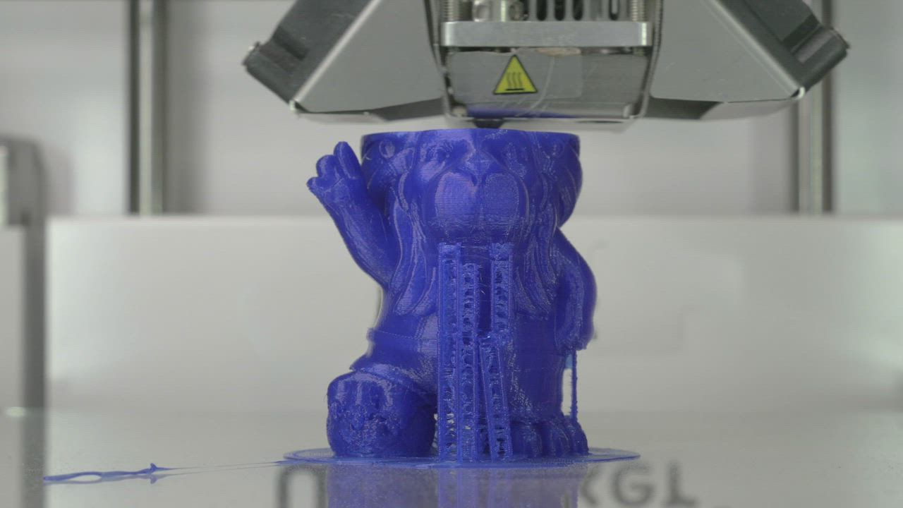 3D Printing a cartoon animal - Free Stock Video