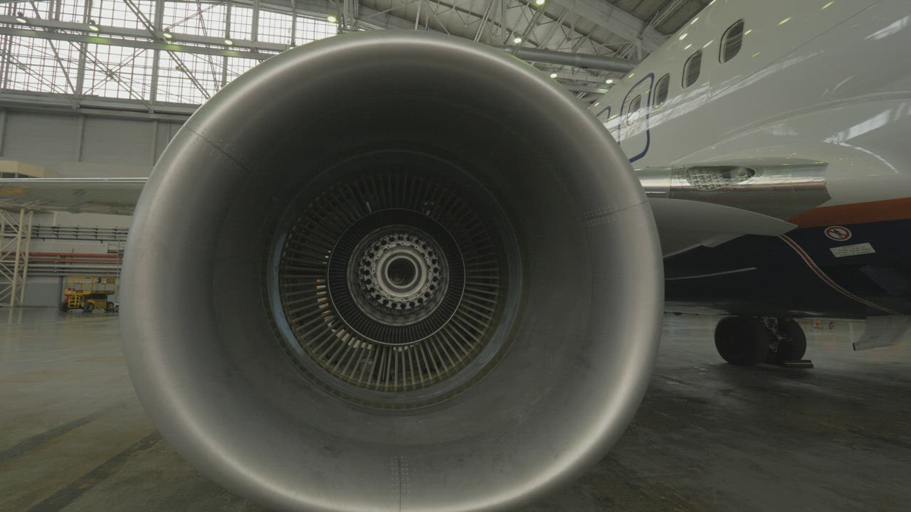 Plane engine being repaired - Free Stock Video