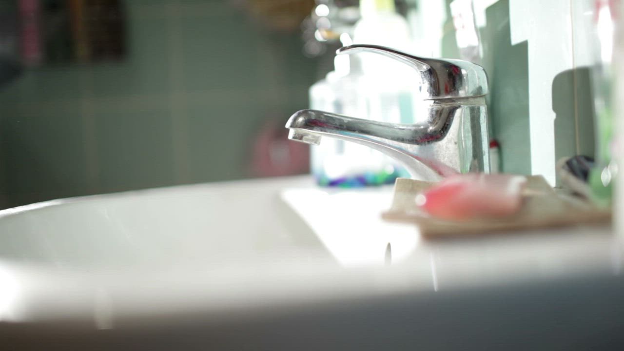 Washing hands with hot water - Free Stock Video