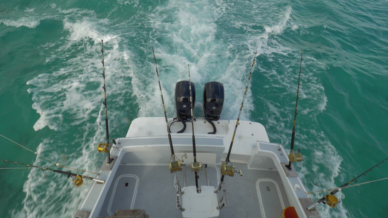 Taking a fishing trip out at sea - Free Stock Video