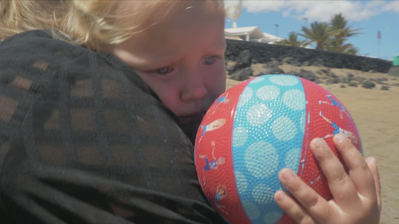 Scared girl at the beach - Free Stock Video