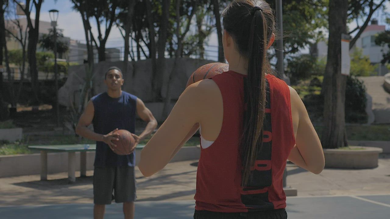Basketball players warming up - Free Stock Video