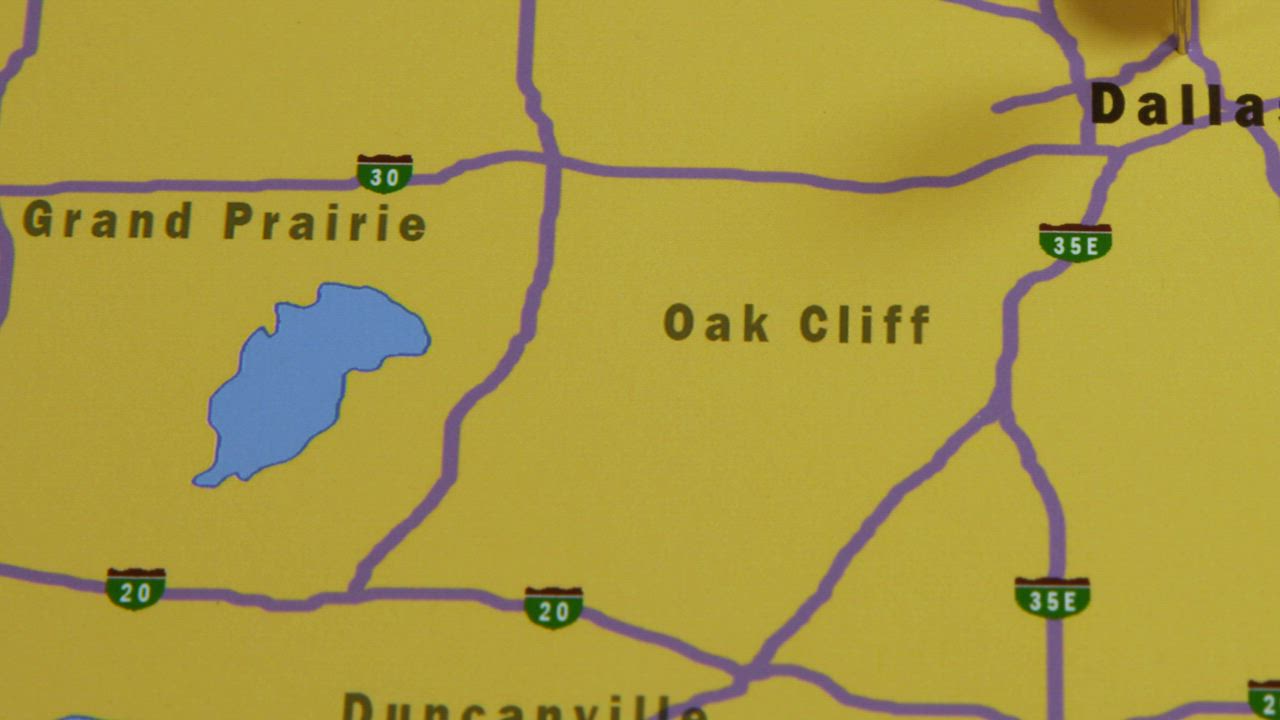 Dallas pinned on a map - Free Stock Video