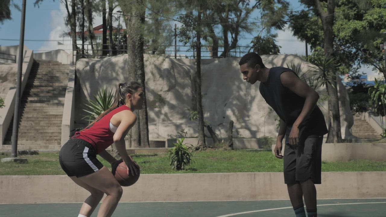 Basketball players practicing - Free Stock Video