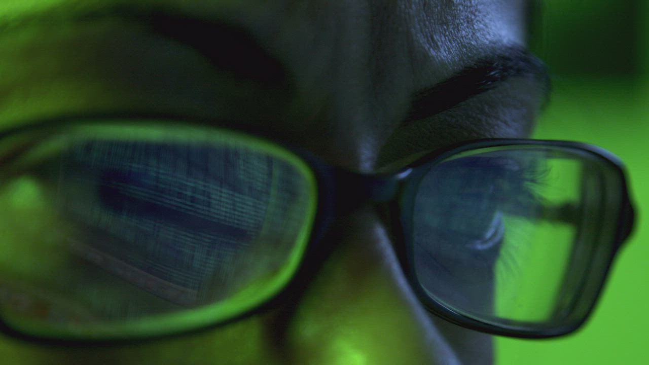 Computer code reflection - Free Stock Video