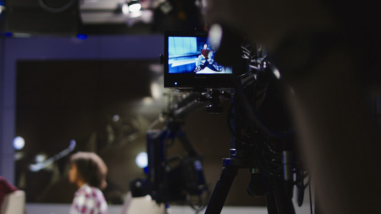 Behind the scenes of an interview show - Free Stock Video