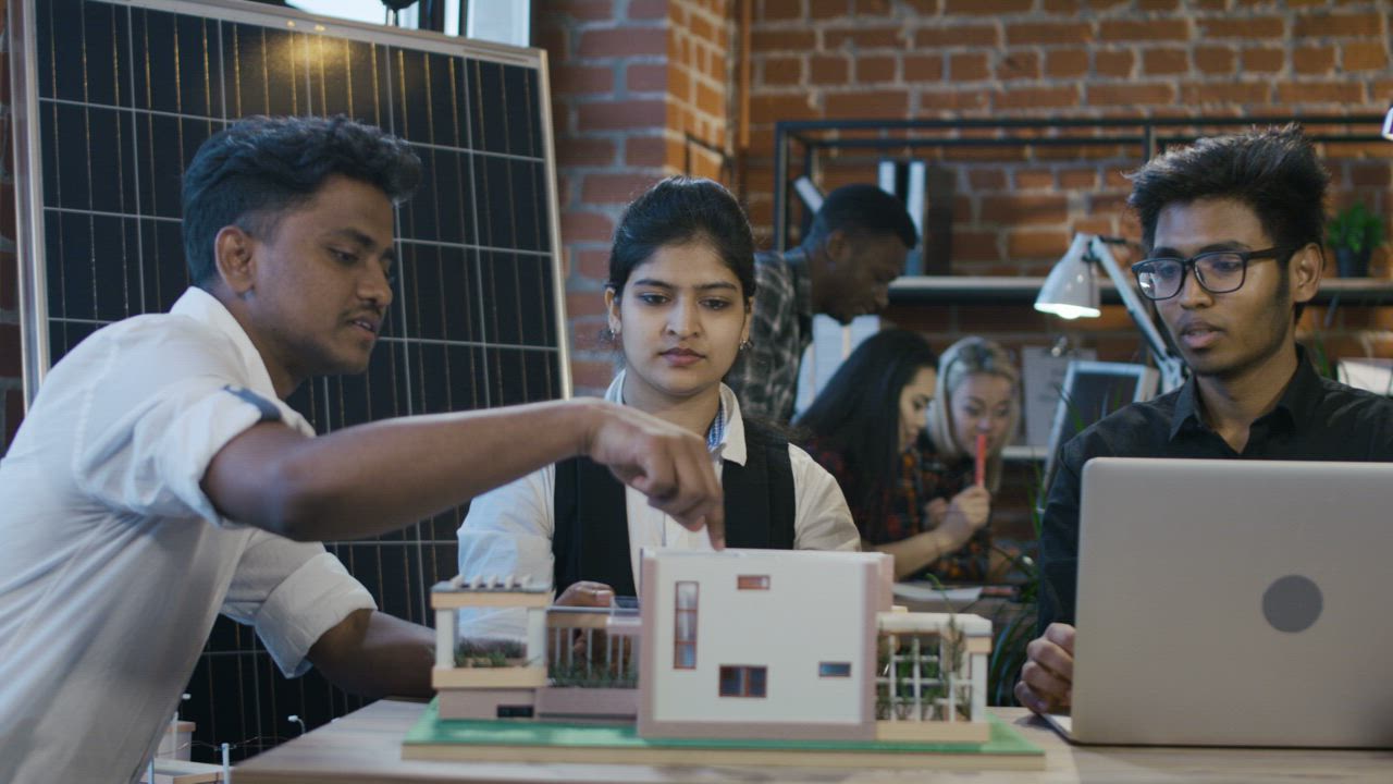 Indian architect students discussing the project - Free Stock Video