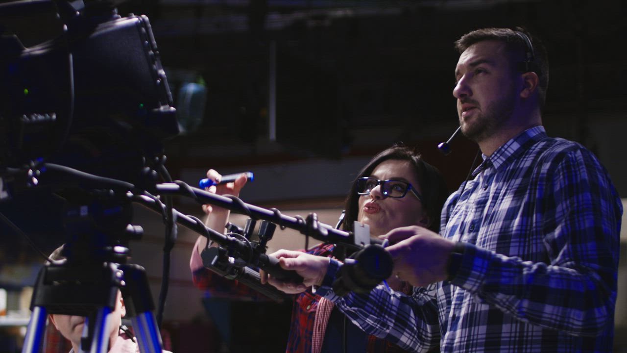 Cameraman working in TV studio - Free Stock Video