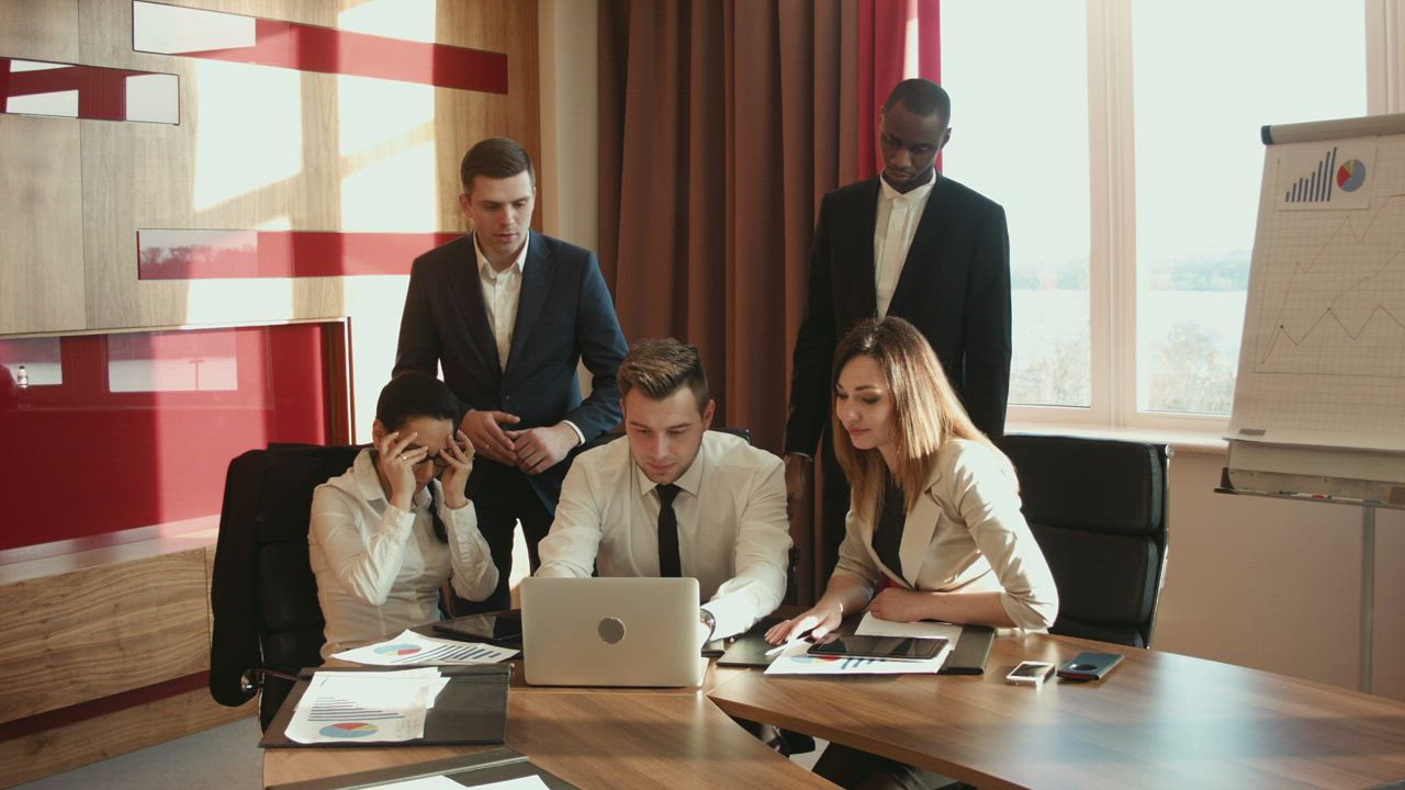 A frustrated group of businessmen - Free Stock Video