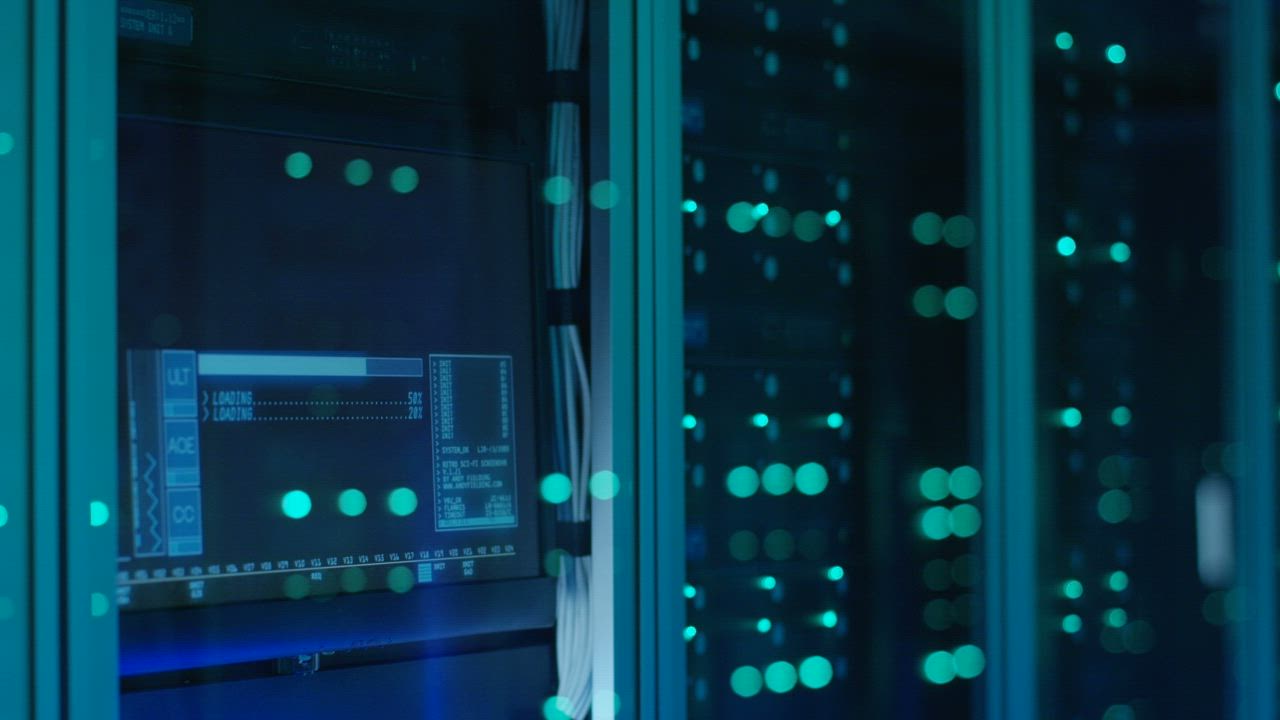 Close up of server racks lights - Free Stock Video