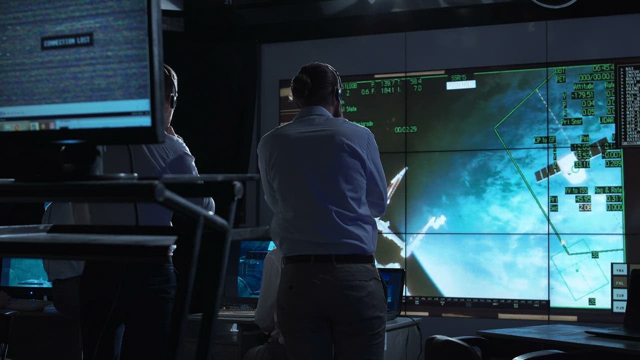 Happy people in space mission success - Free Stock Video