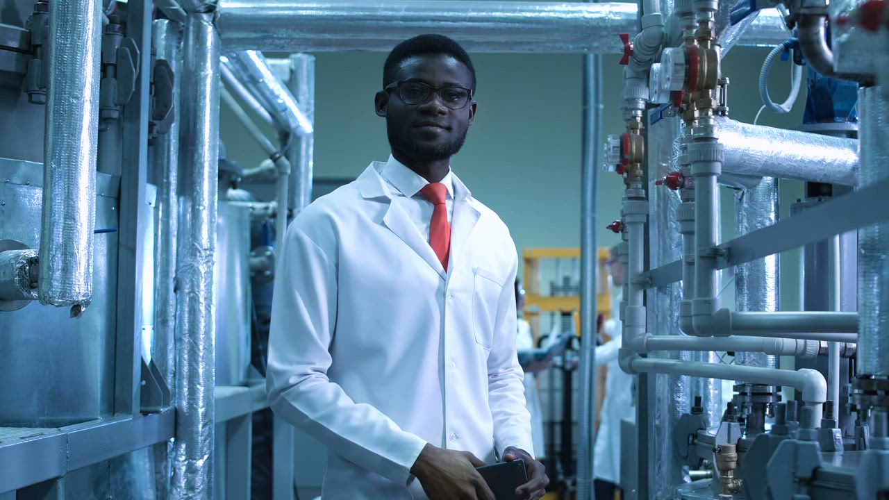 Scientist man posing in the laboratory - Free Stock Video
