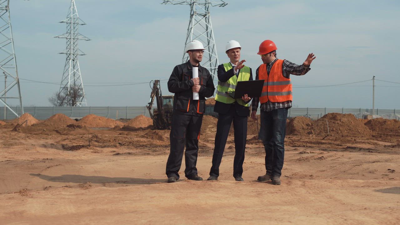 Men checking project at the construction site - Free Stock Video