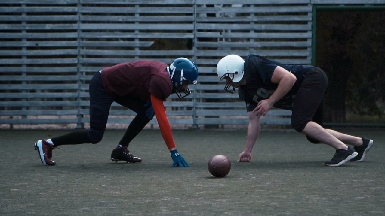 Two American football players in practice - Free Stock Video