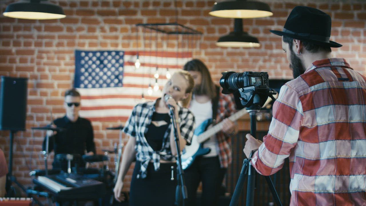 Shooting a music band video - Free Stock Video