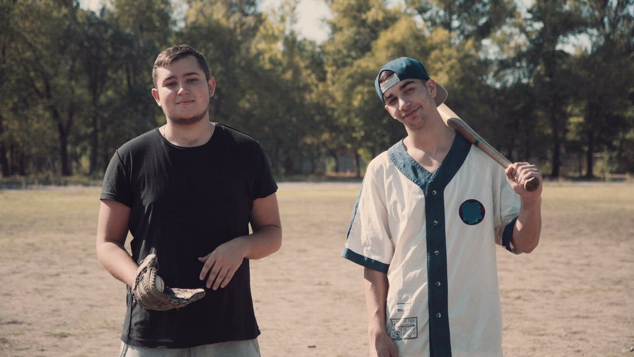 Portrait of two young baseball players - Free Stock Video