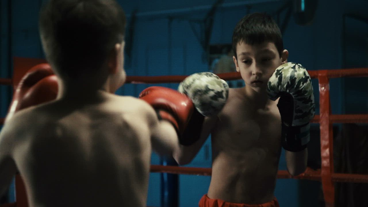 Boys training box on the ring - Free Stock Video