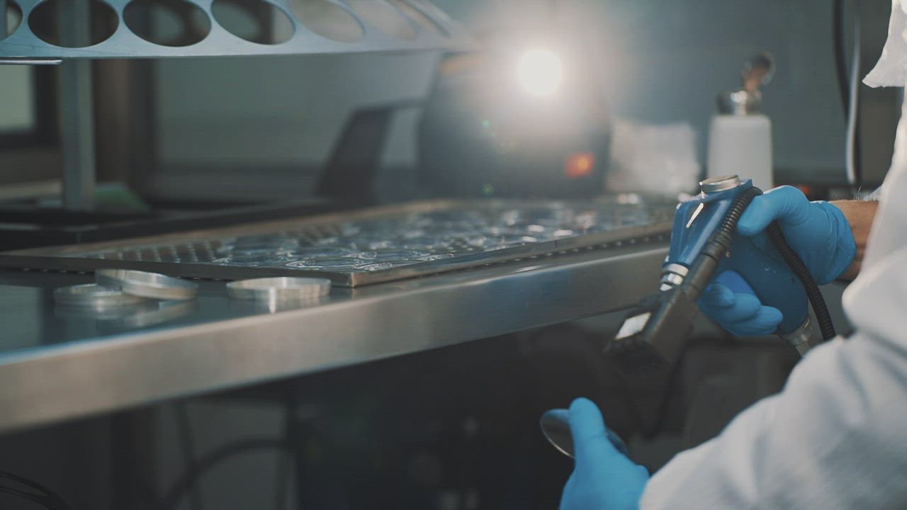 Optician checking a finished lens - Free Stock Video