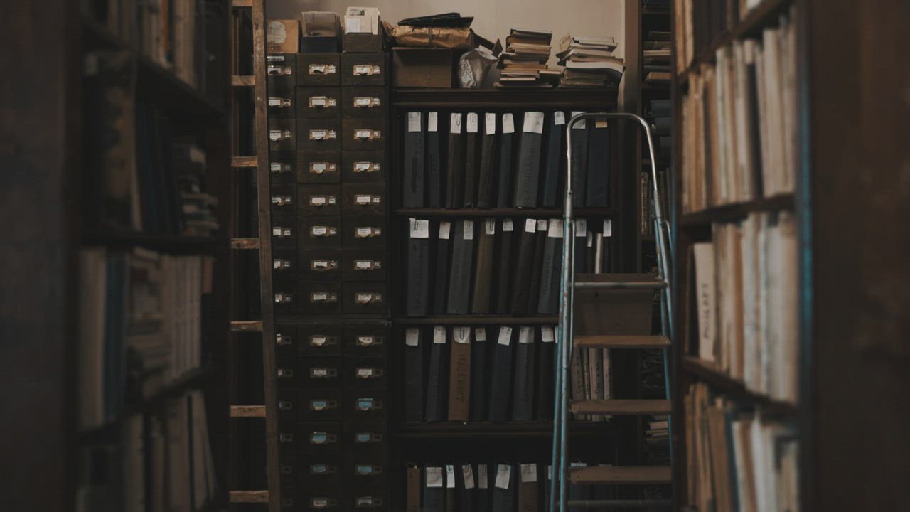 Inside an old library - Free Stock Video