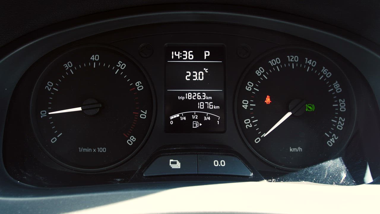 Dashboard while revving an engine - Free Stock Video