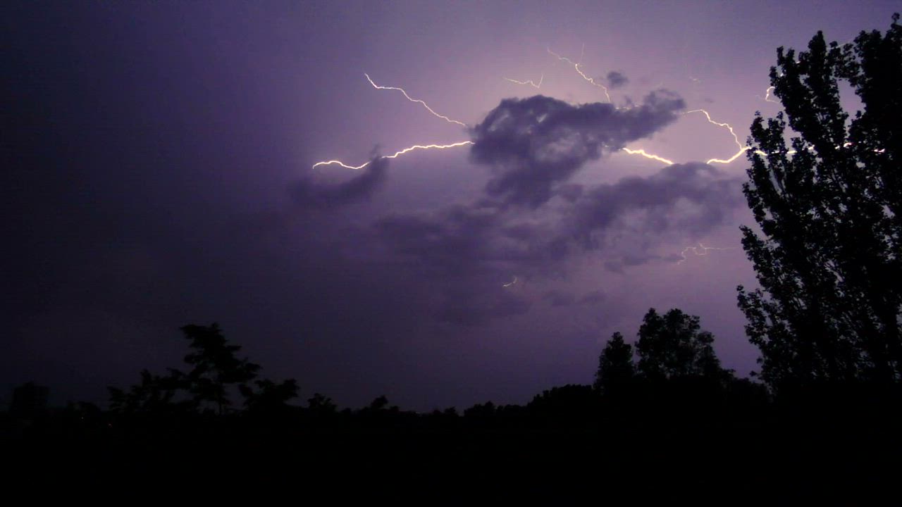 Lightning in the night sky - Free Stock Video