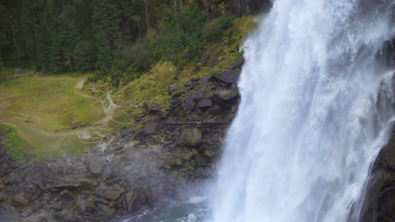 Waterfall in slow motion in the forest - Free Stock Video