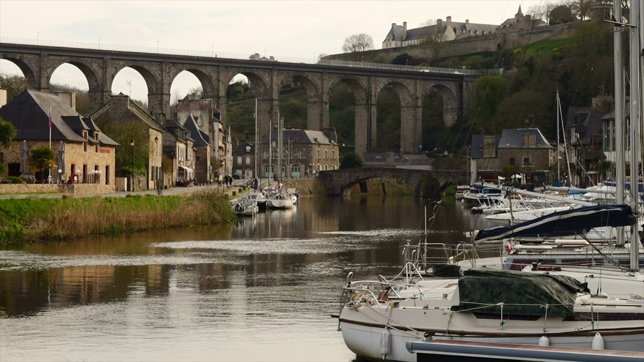 Landscape of the dock in a small village - Free Stock Video