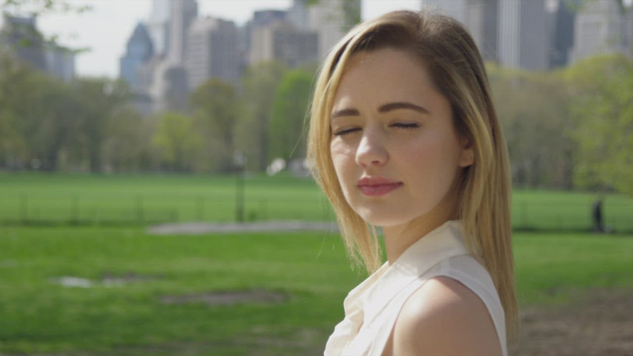 Woman shaking her head at the camera - Free Stock Video
