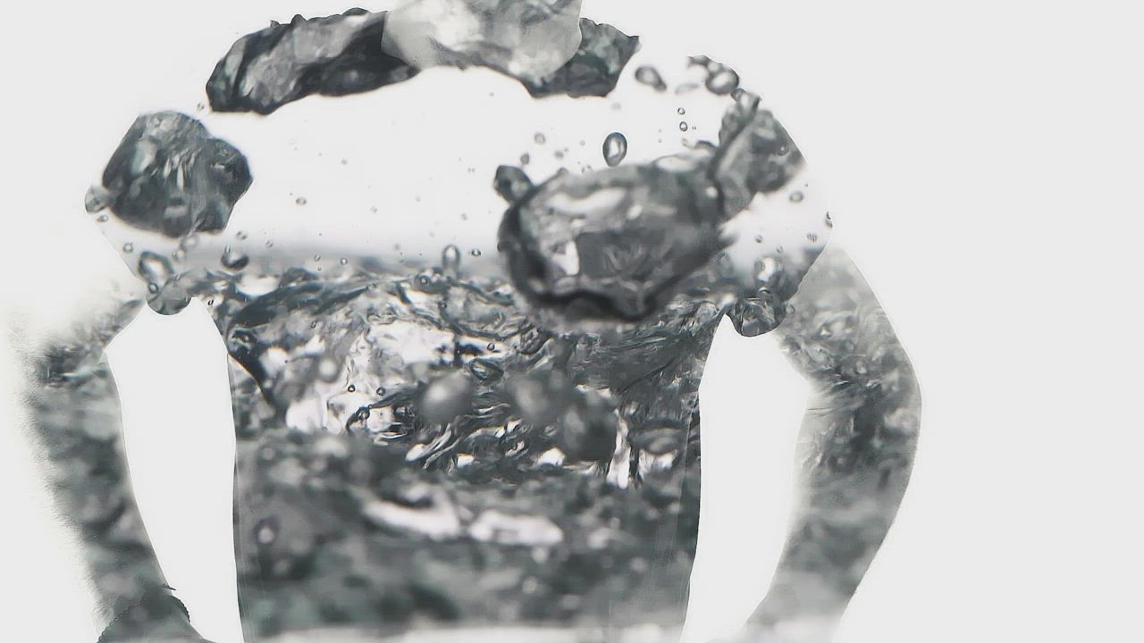 Double exposure video of a person and water falling - Free Stock Video