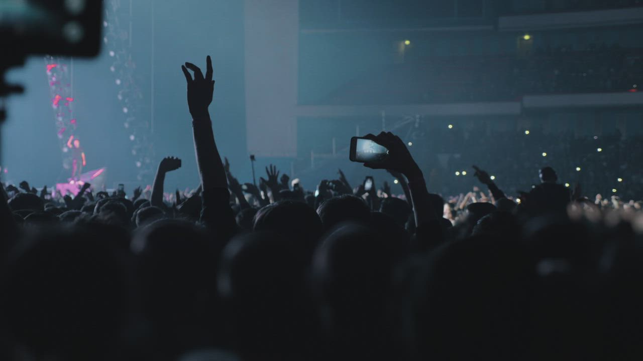 Music fans at a pop concert - Free Stock Video