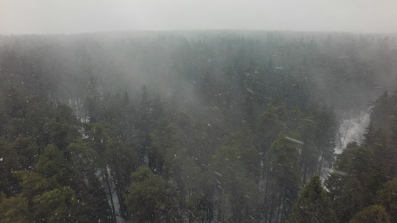 Drone flying through snow - Free Stock Video