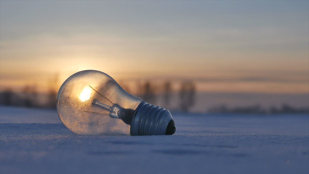 Lightbulb in snow - Free Stock Video