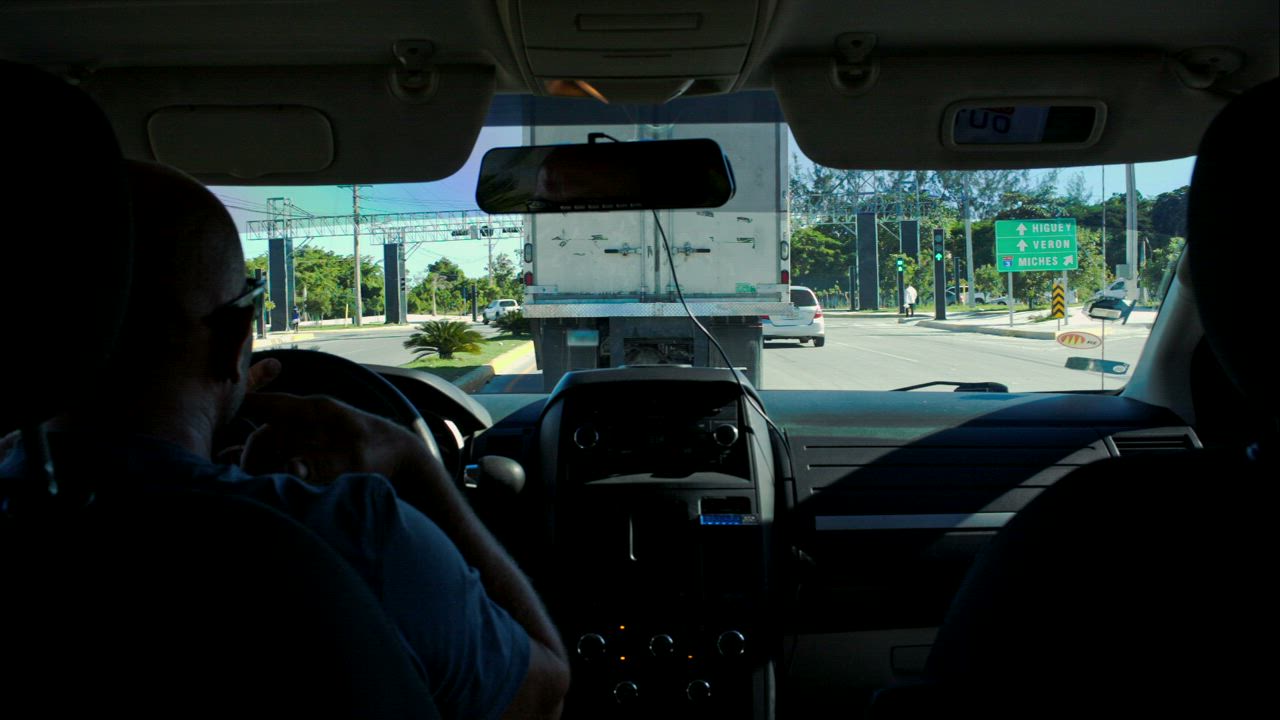 Driving behind a large truck - Free Stock Video