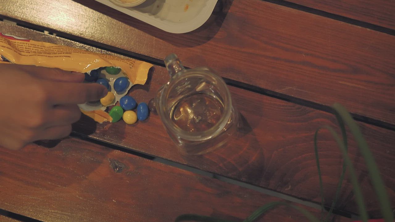 Coffee table with food scraps - Free Stock Video