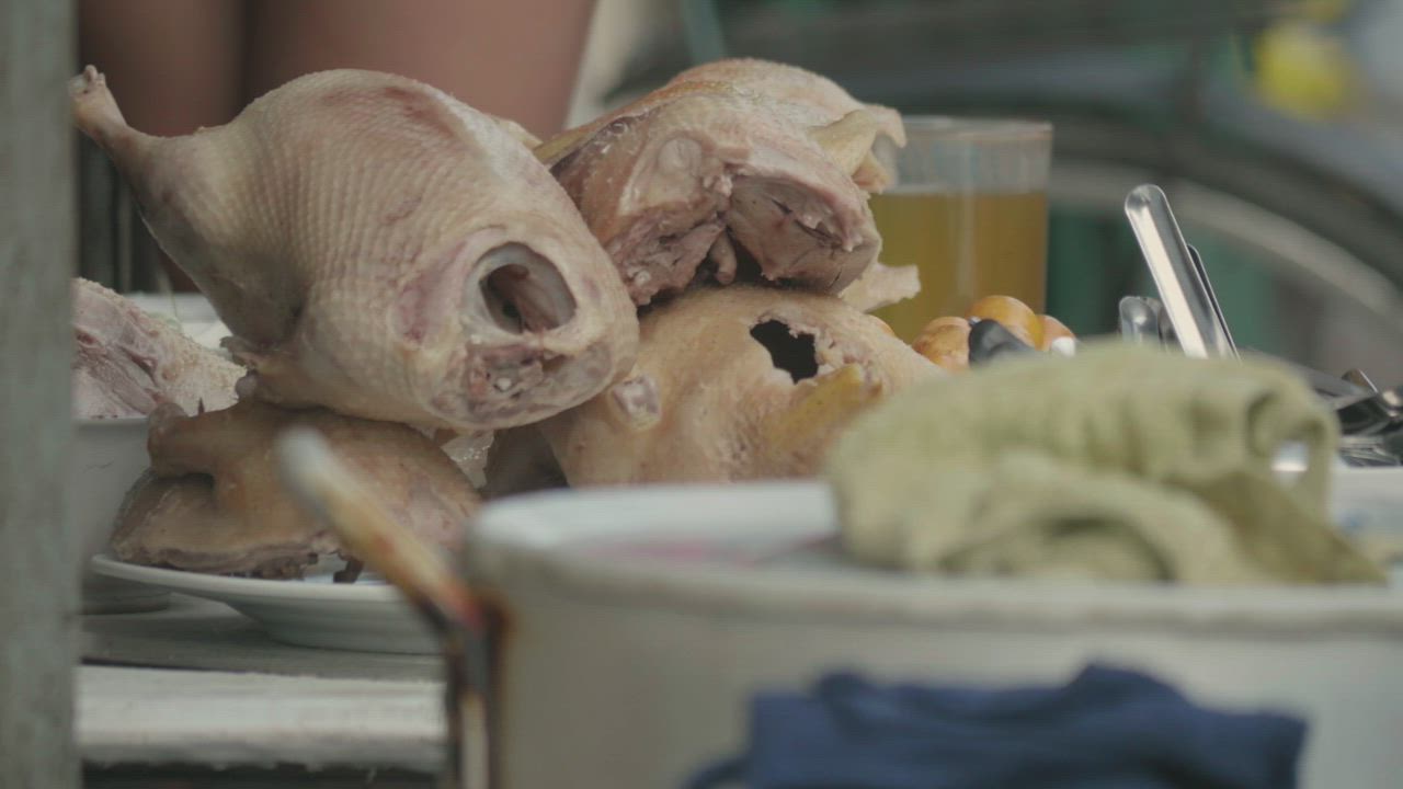 Chicken prepared and ready for cooking - Free Stock Video