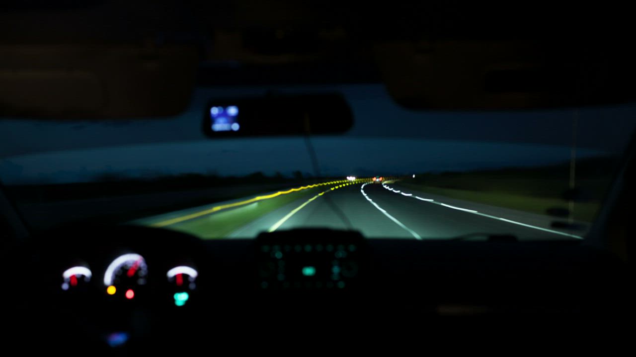 Driving home through the night - Free Stock Video