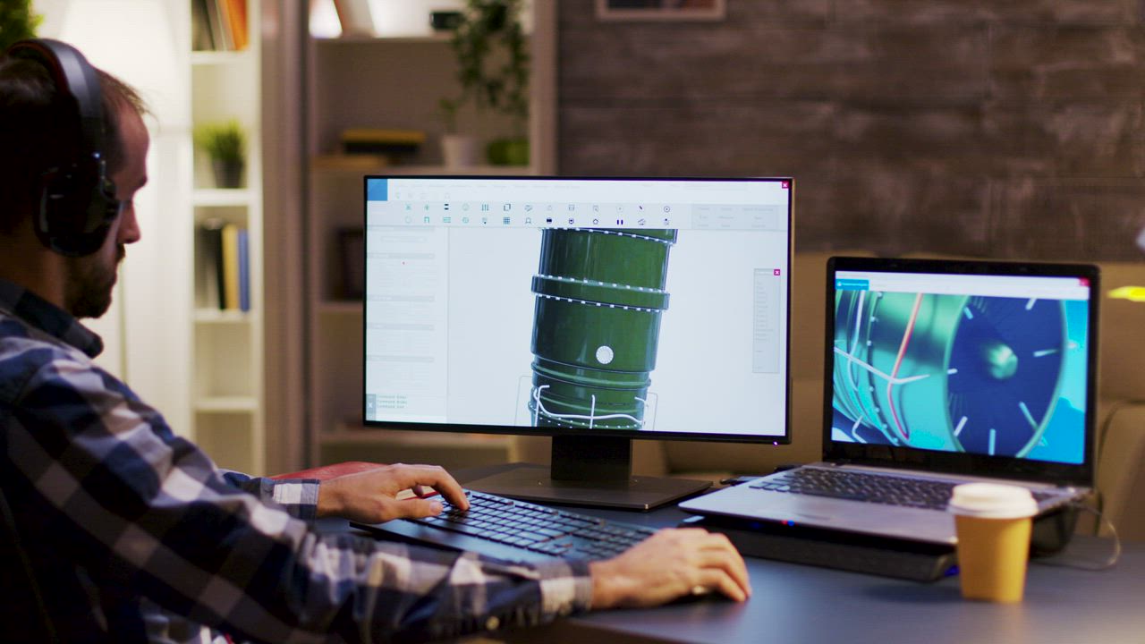 Man working with a 3D application - Free Stock Video