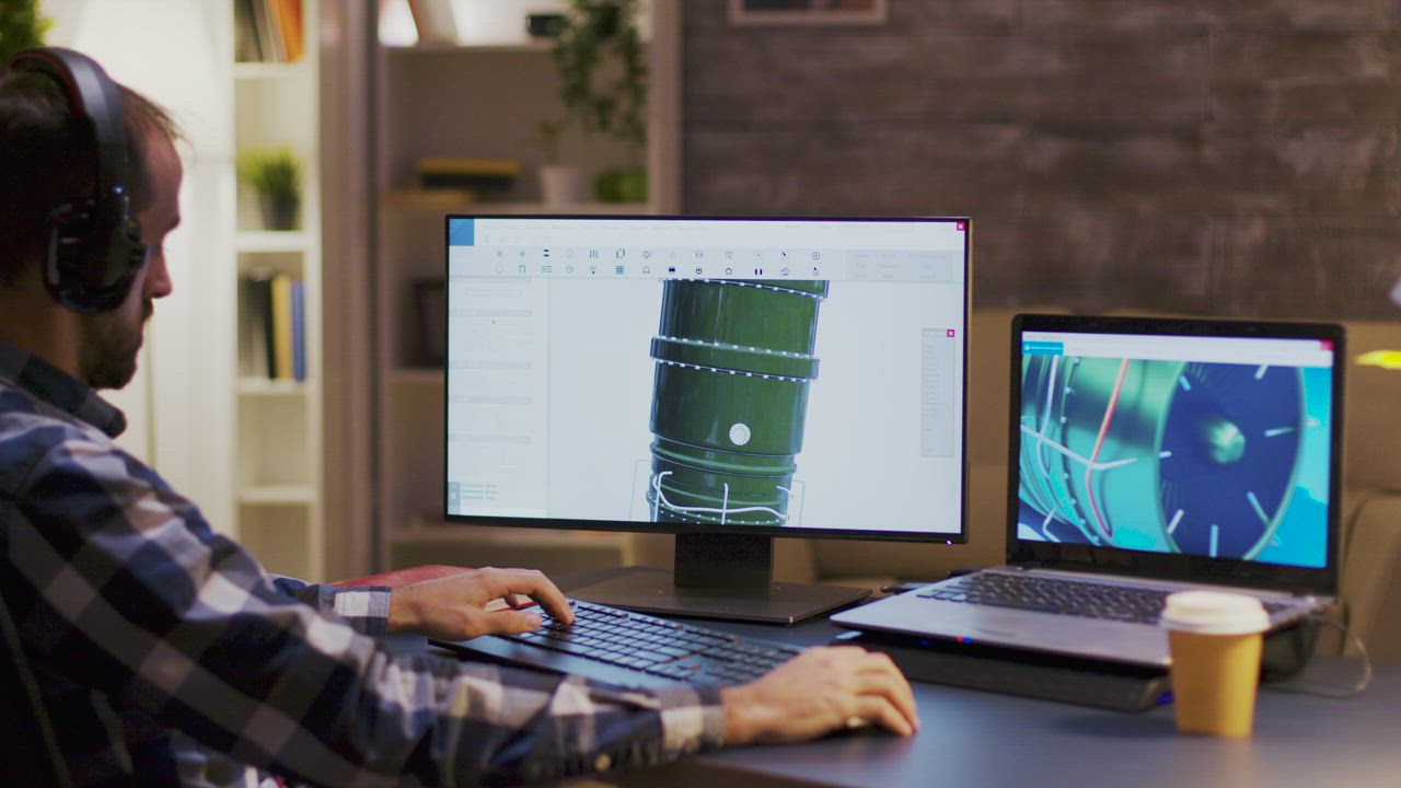 Creating a model on the computer - Free Stock Video