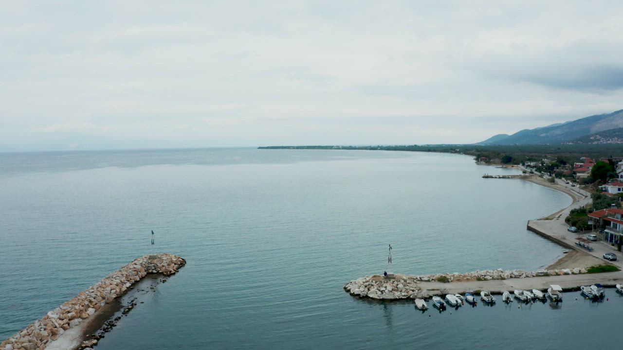 Tiny harbor at the edge of an island - Free Stock Video