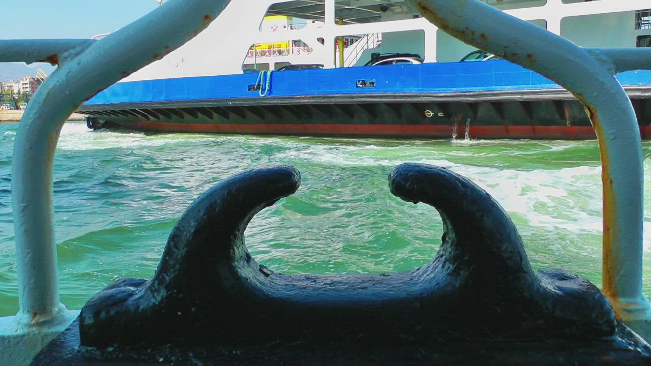 Ferry boat moving slowly - Free Stock Video