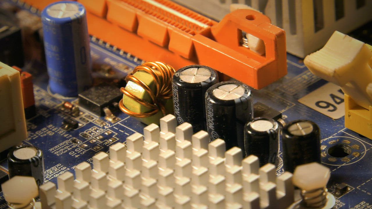 Old hardware of a pc seen in detail - Free Stock Video