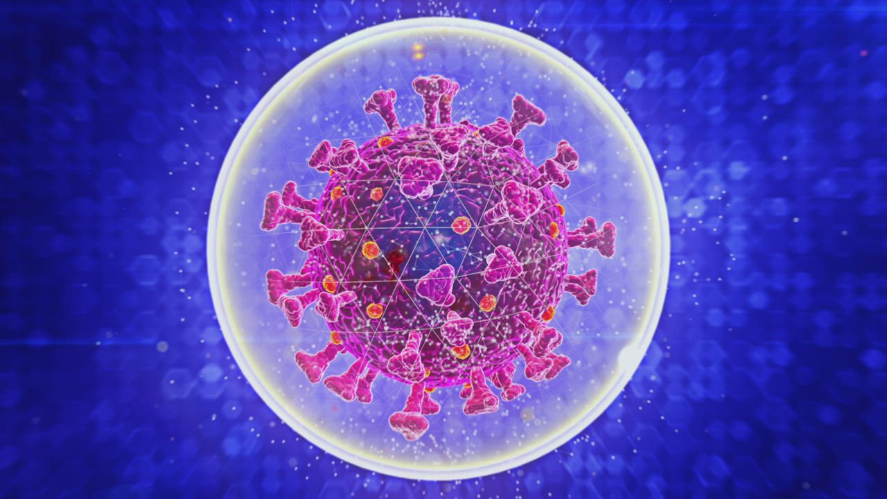 Virtual representation of a virus - Free Stock Video