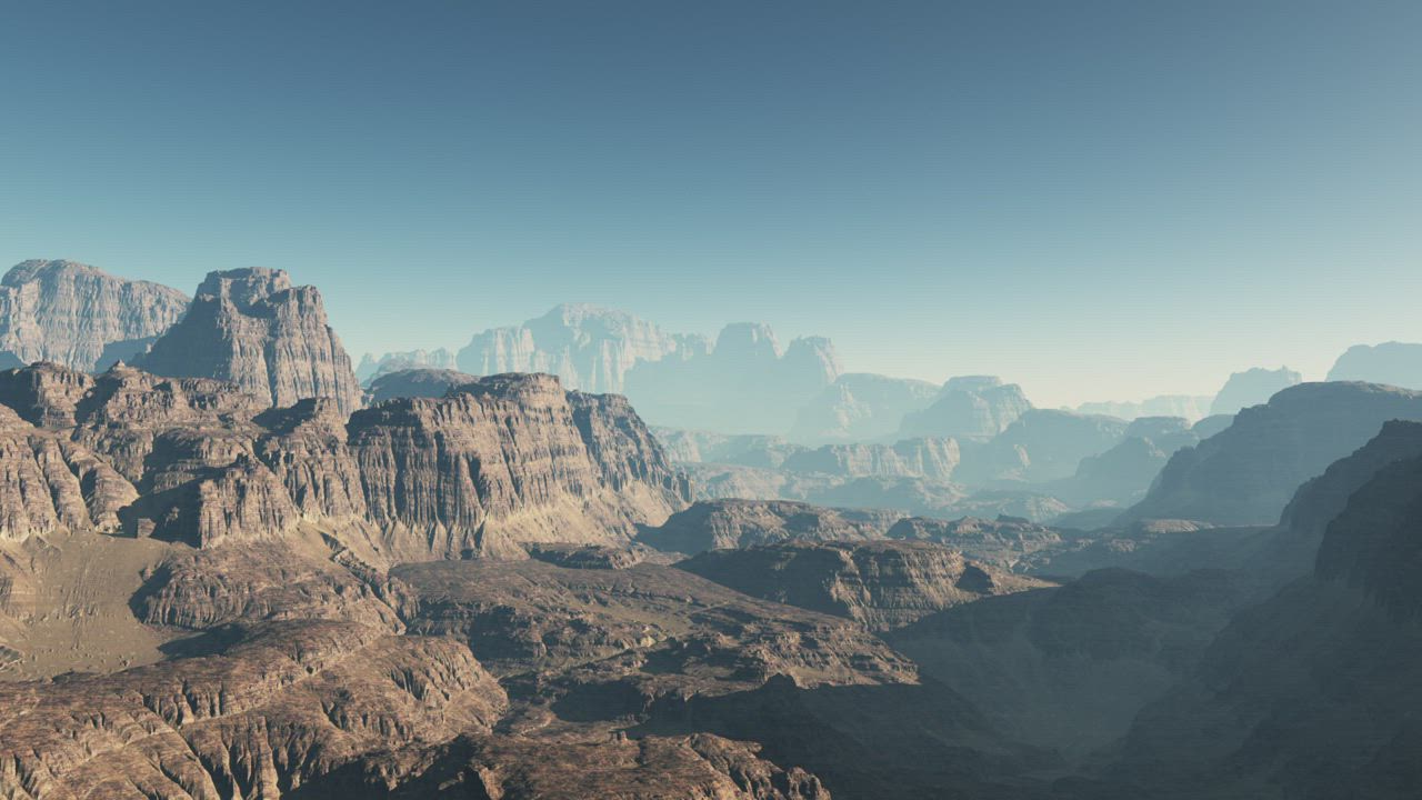 Mountains of Mars during a sunny day - Free Stock Video