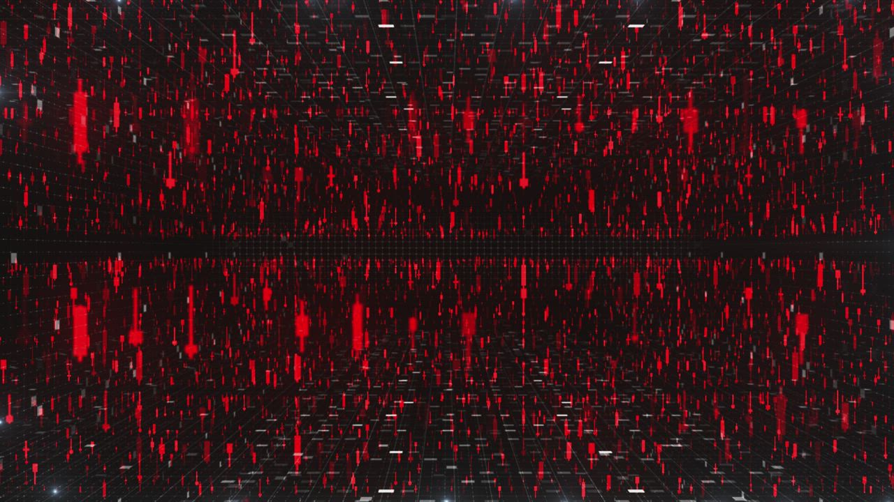 Negative stock market indicators, 3D animation - Free Stock Video